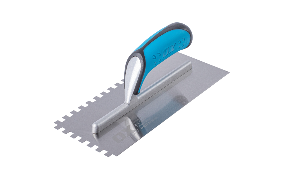 OX Pro Carbon Steel Notch Trowel - 8mm - OX Tools New Zealand